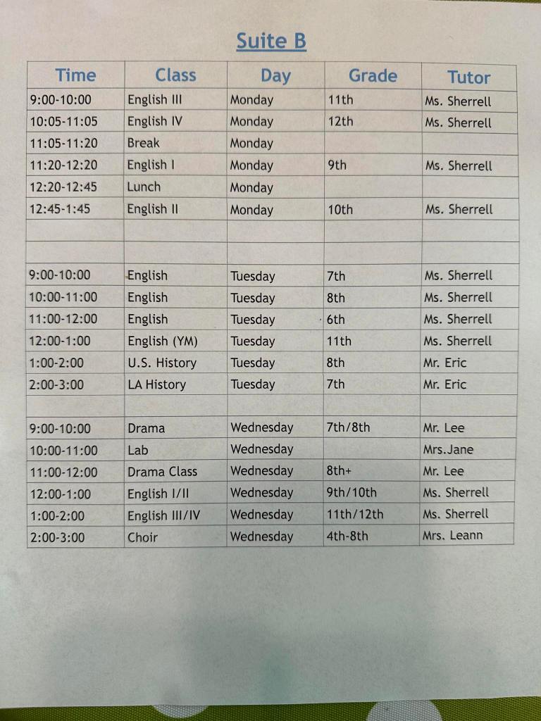Services – Home School Slidell